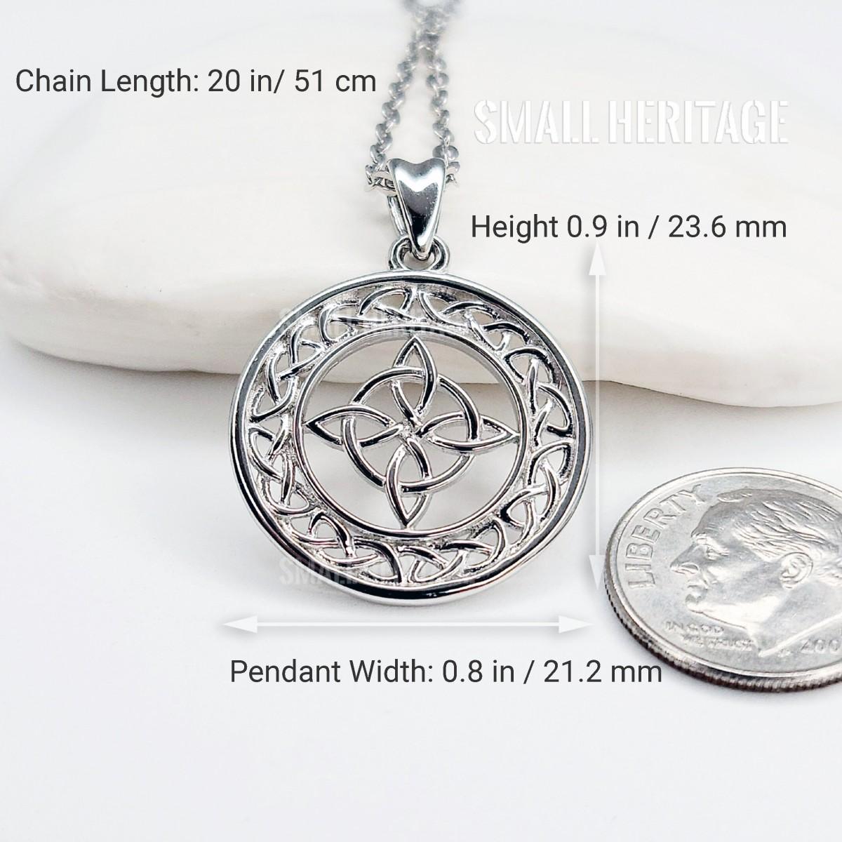 Celtic Knot Necklace 925 Sterling Silver Irish Good Luck Amulet