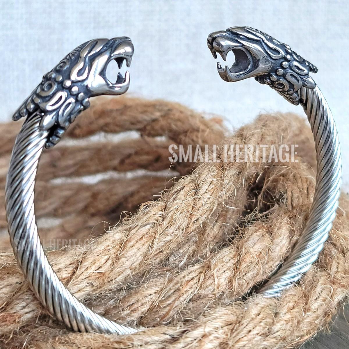 Men Cuff Stainless Steel Adjustable Bracelet Medieval Style Bangle