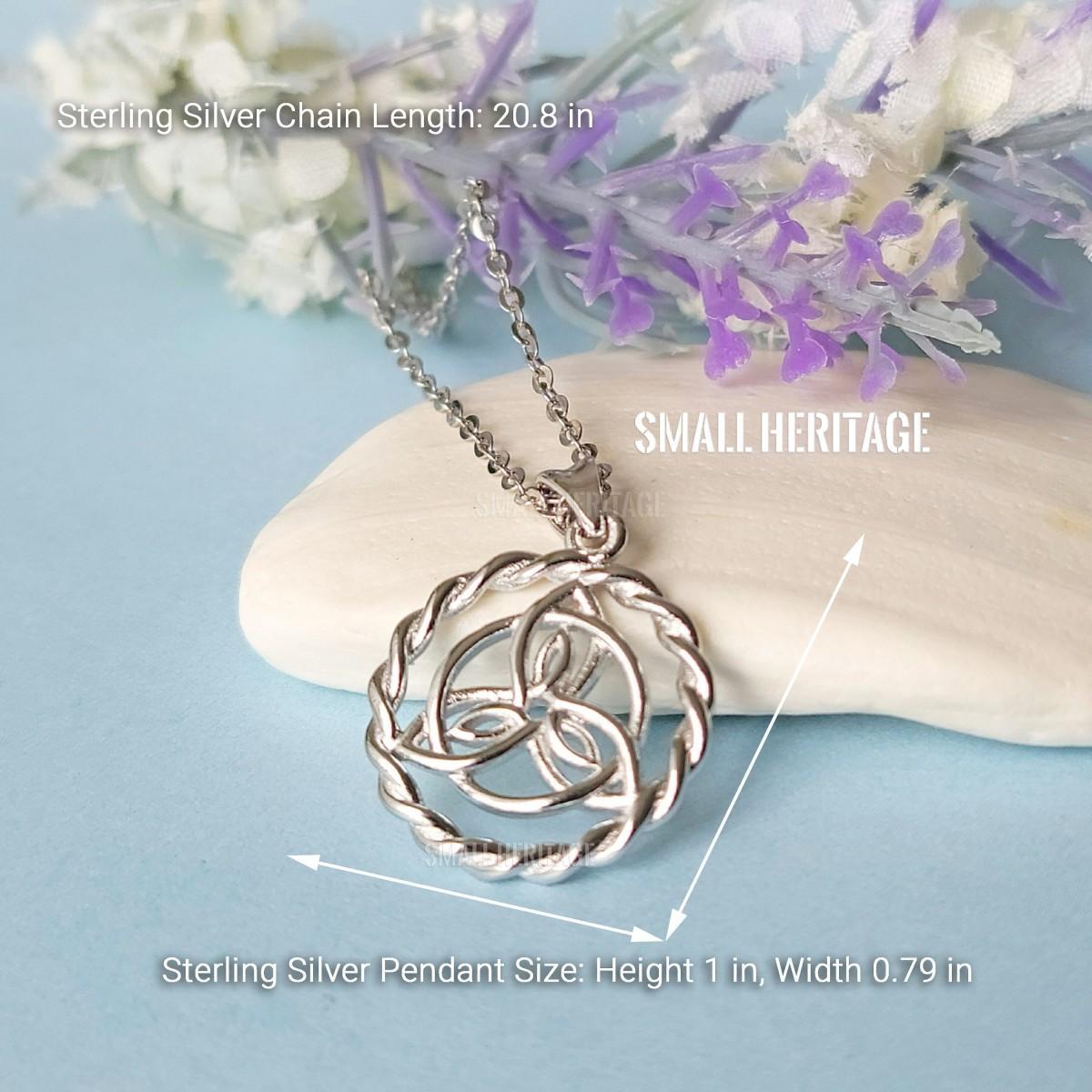 Round Trinity Knot Necklace 925 Sterling Silver