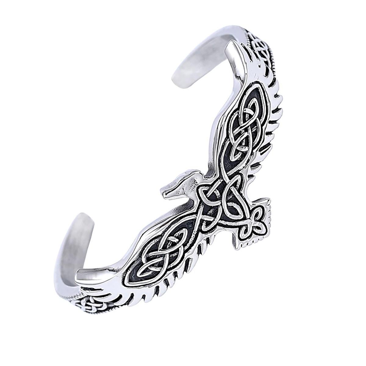 Viking Raven Bracelet Celtic knot Adjustable