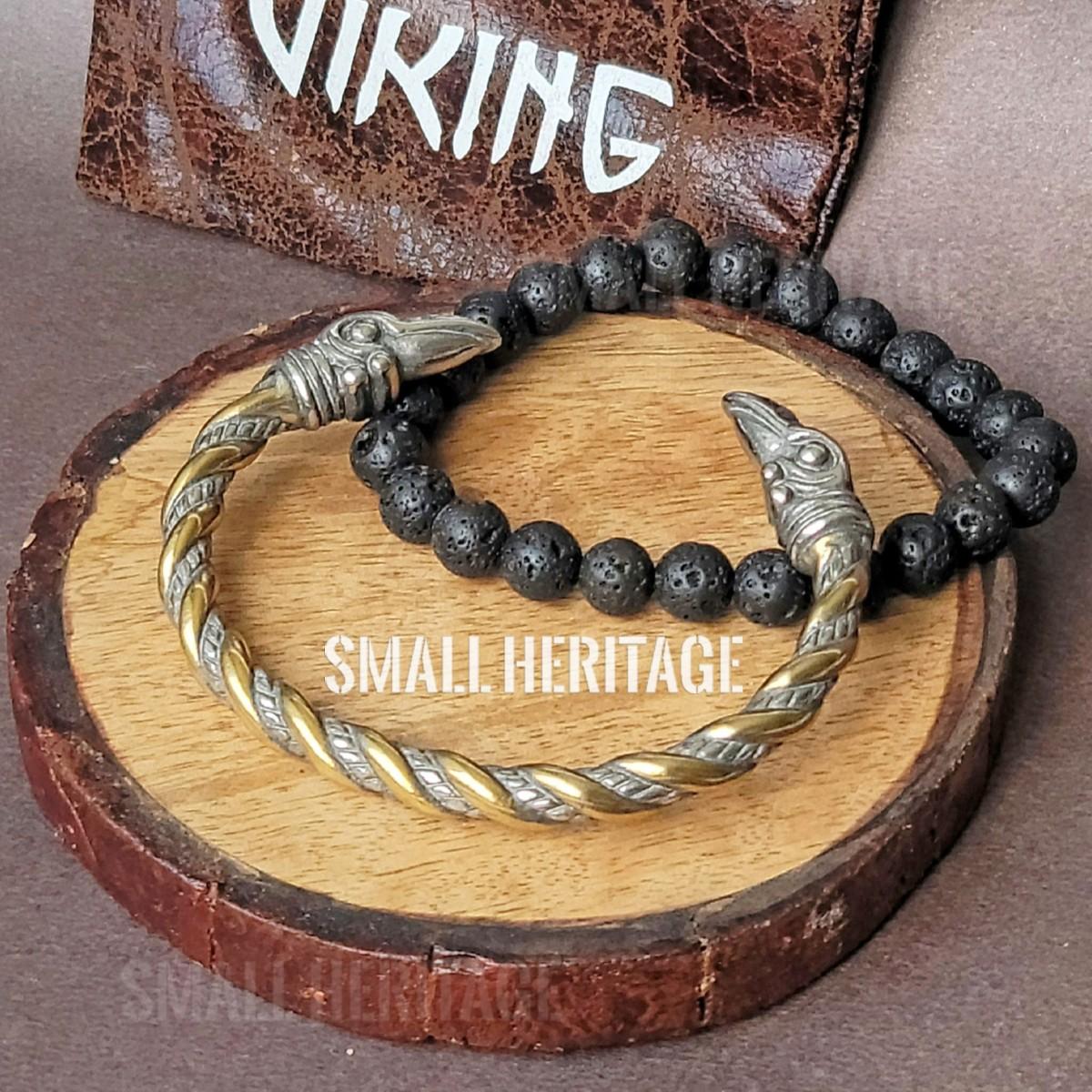 Viking Stainless Steel Raven Head Bracelet