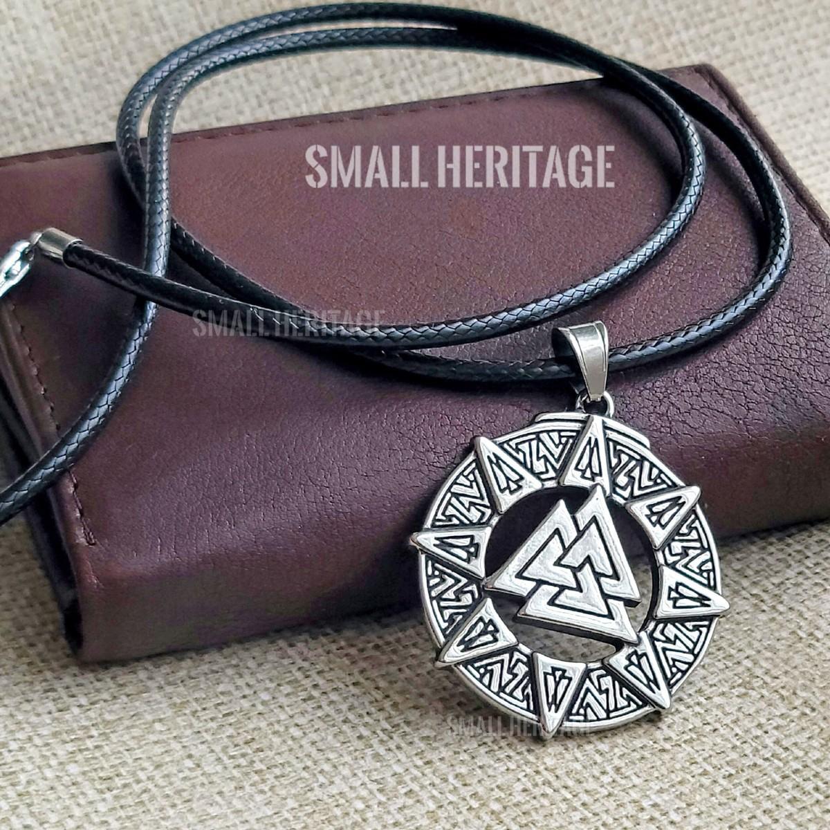 Viking Valknut Necklace Stainless Steel Norse Amulet