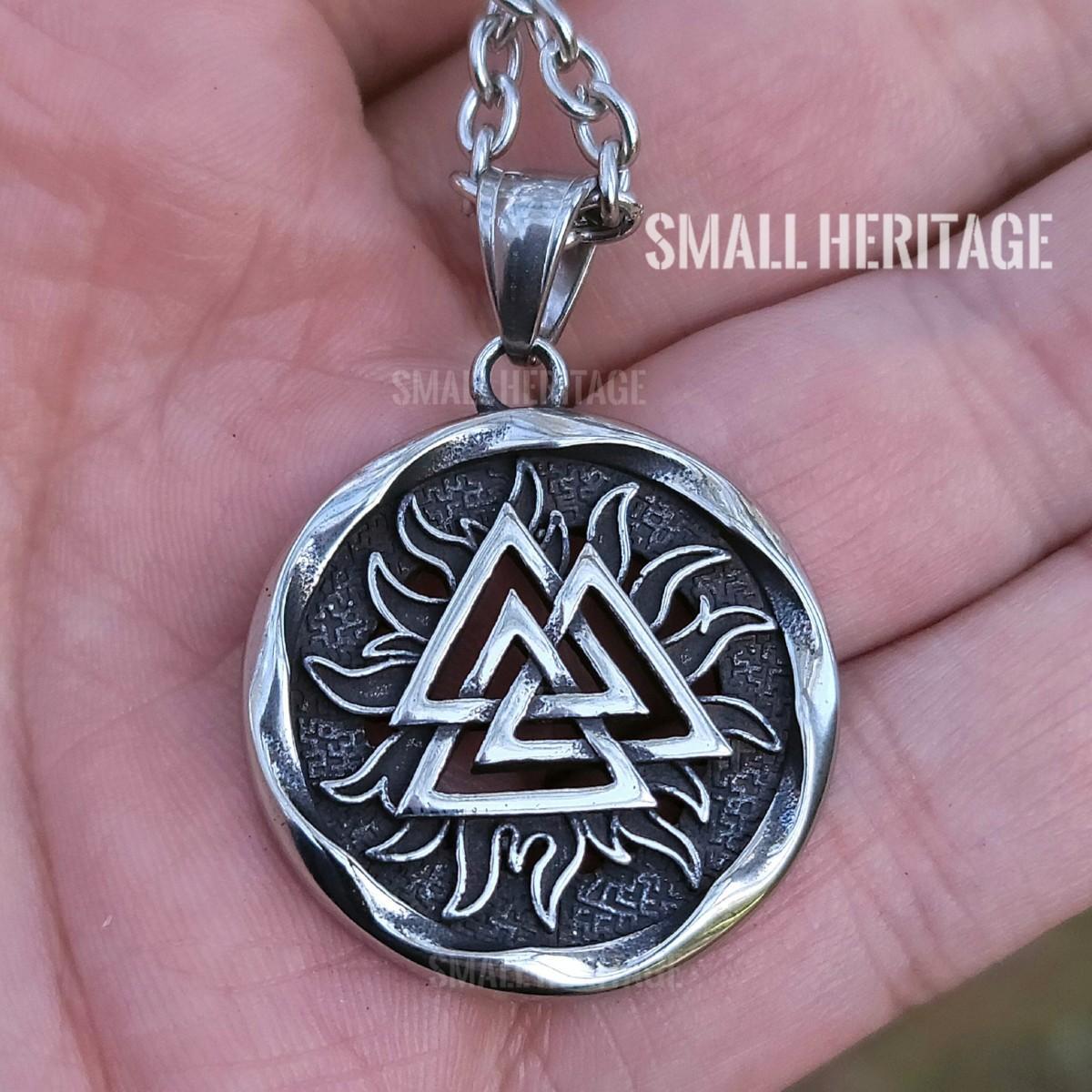 Viking Valknut Pendant Rope Chain