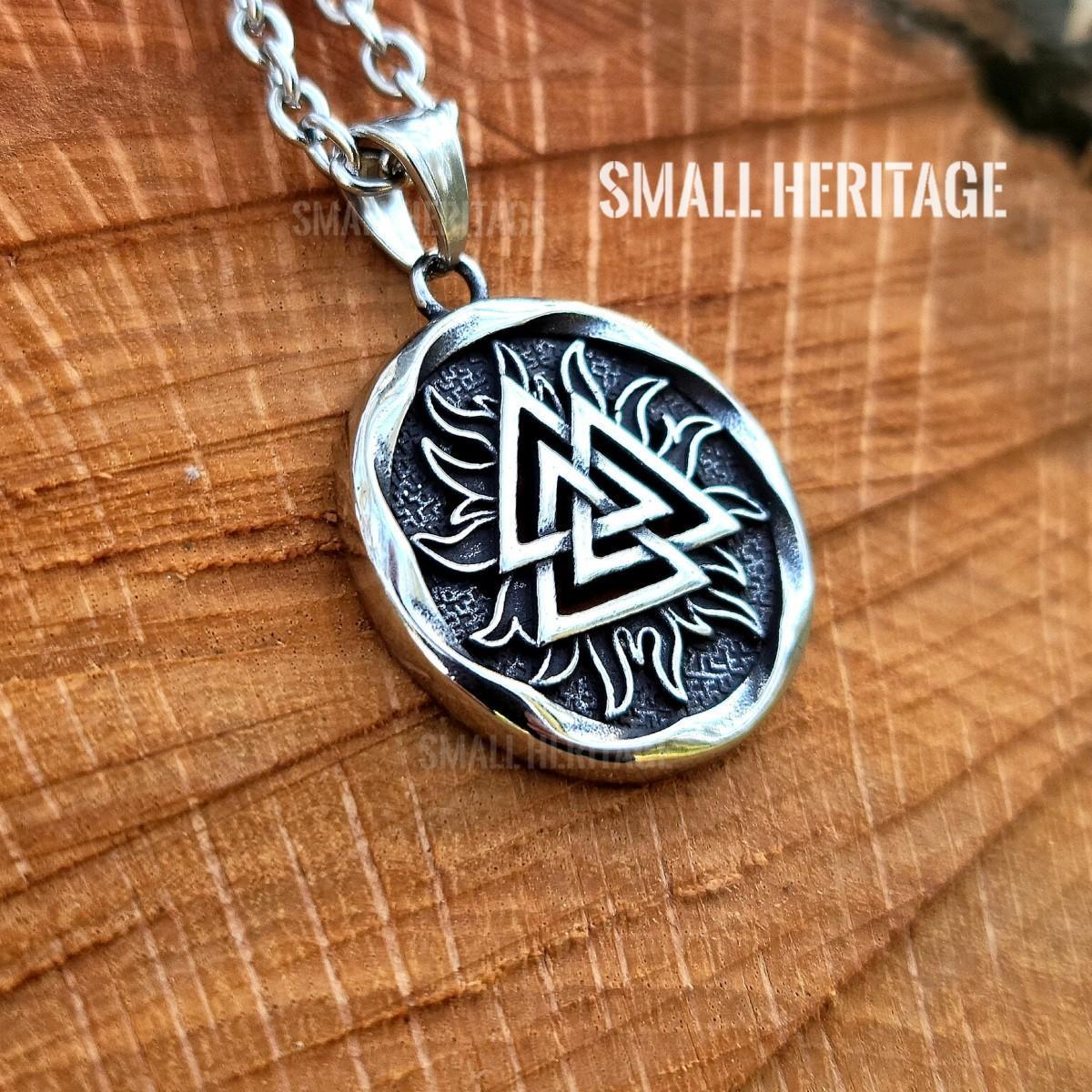 Viking Valknut Pendant Rope Chain