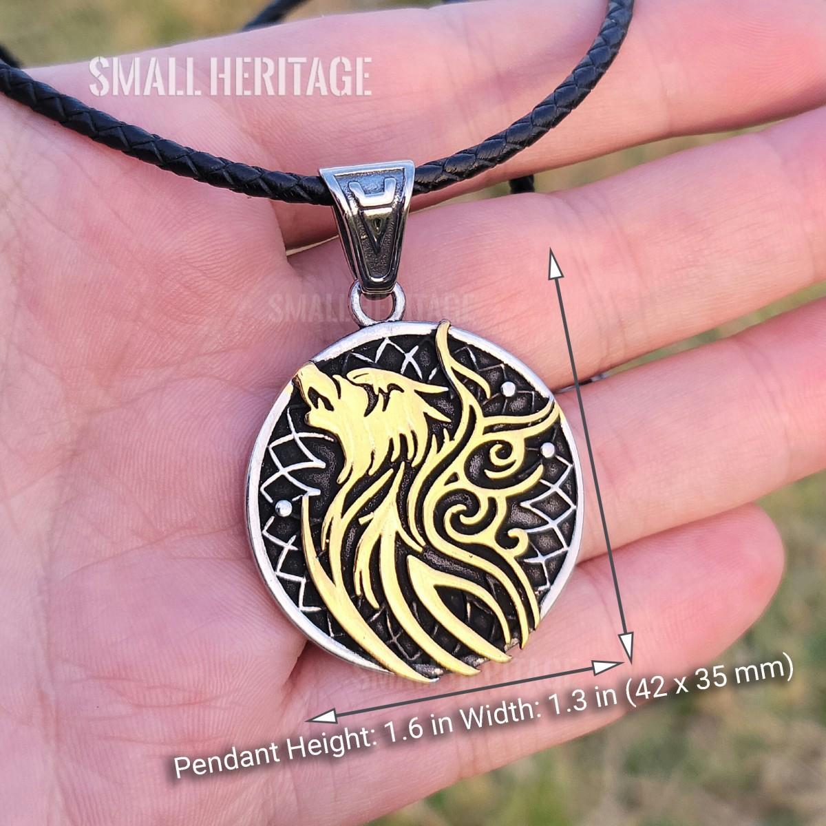 Viking Wolf Necklace Norse Valknut Pendant