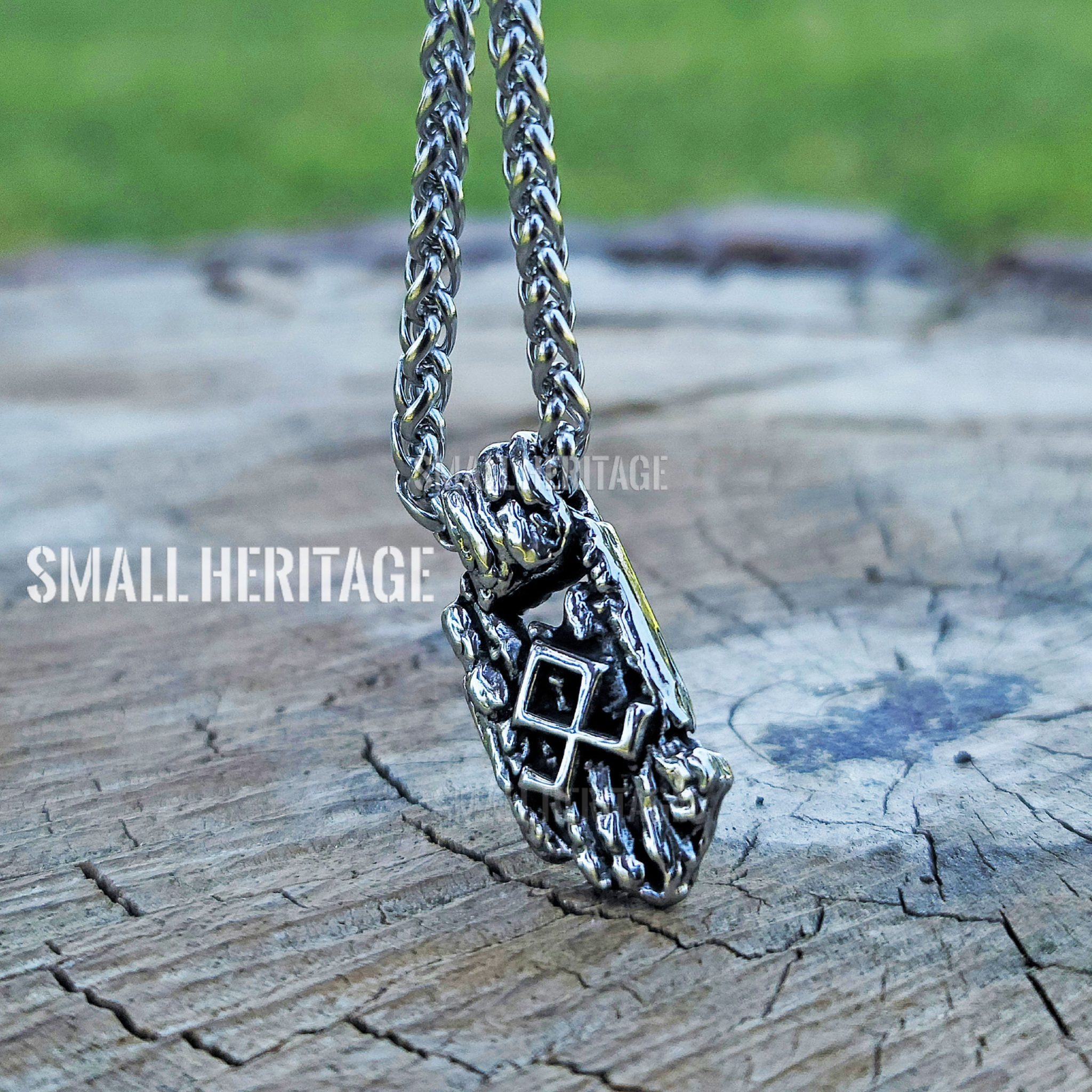 Viking Odal Rune Necklace Stainless Steel Nordic Othala Amulet