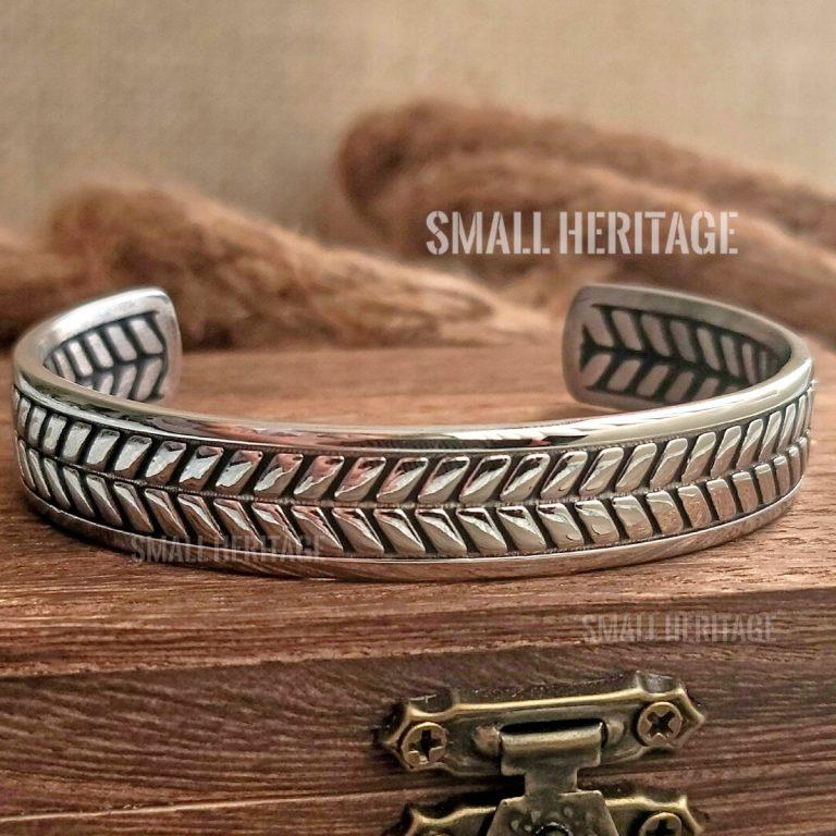 Twisted Bracelet Stainless Steel Wheat Style Adjustable Viking Bangle