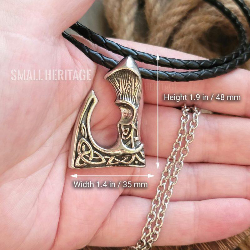 Viking Axe Necklace Stainless Steel Pendant Chain Rope Odin Thor Norse