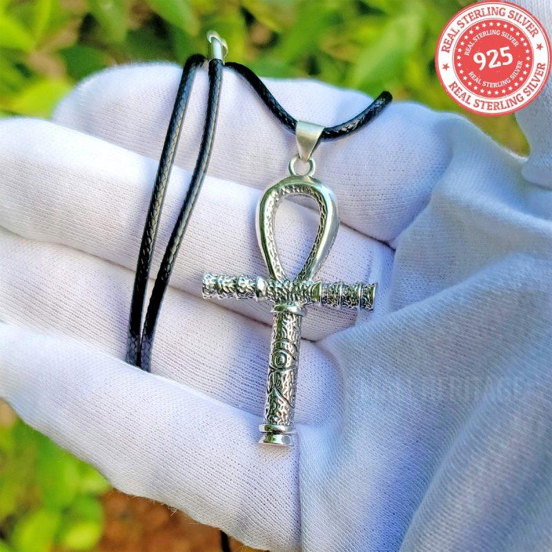 Key Of Life Ankh Necklace 925 Sterling Silver Pendant