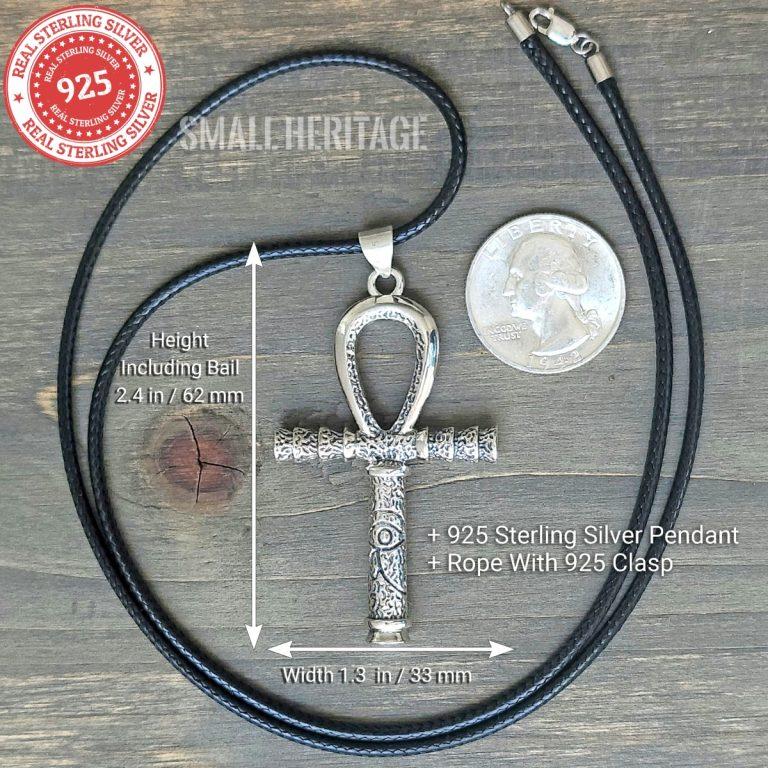 Key Of Life Ankh Necklace 925 Sterling Silver Pendant
