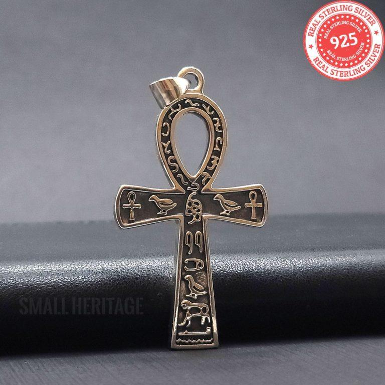 Small Heritage 925 Sterling Silver Key Of Life Ankh Necklace