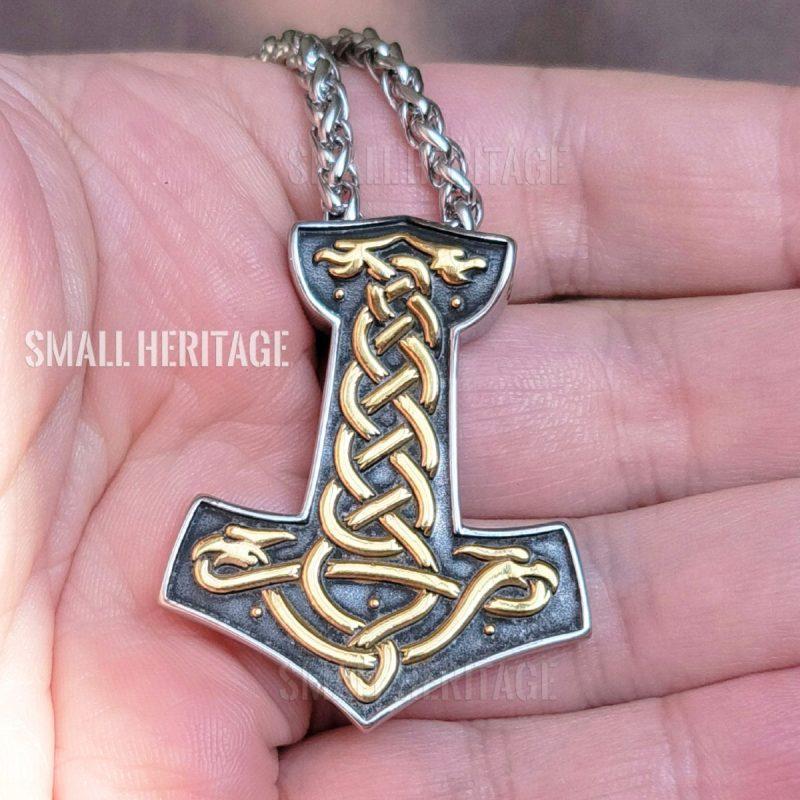Viking Stainless Steel Necklace Norse Amulet Pendant Thor Hammer ...