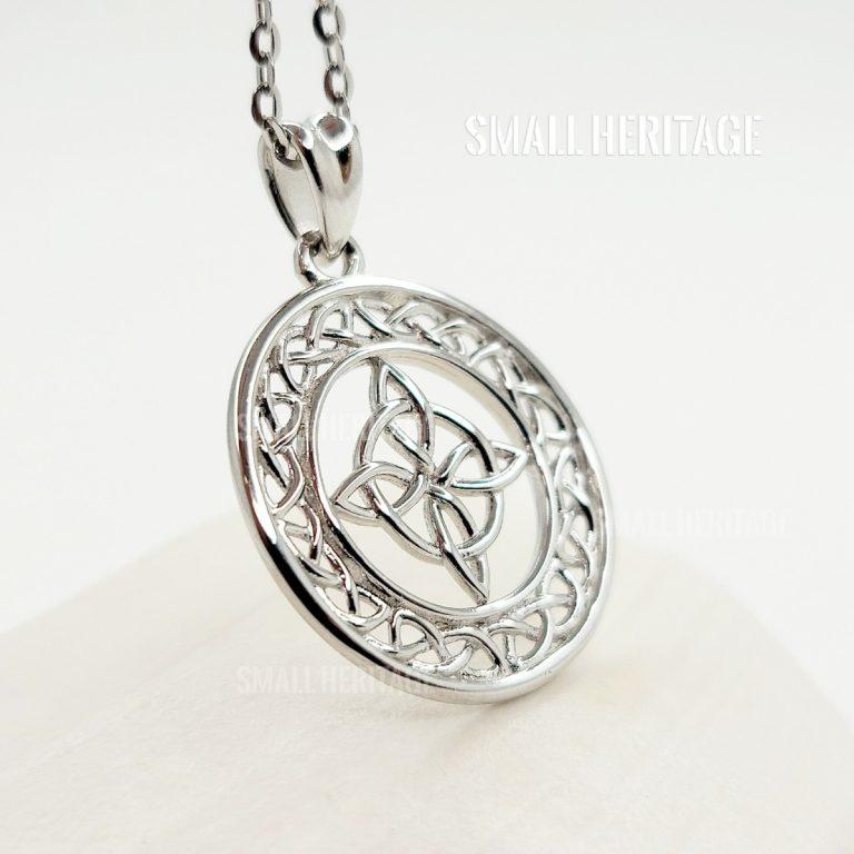 Celtic Knot Necklace 925 Sterling Silver Irish Good Luck Amulet