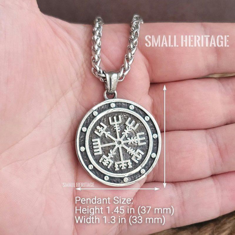 Viking Vegvisir Necklace Nordic Compass Pendant