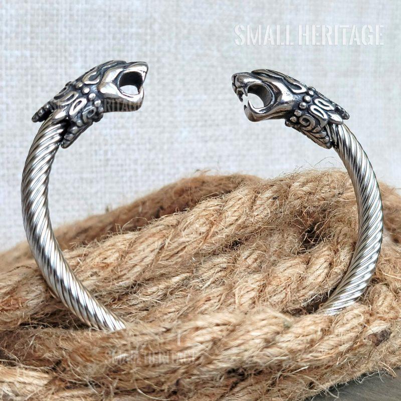 Men Cuff Stainless Steel Adjustable Bracelet Medieval Style Bangle