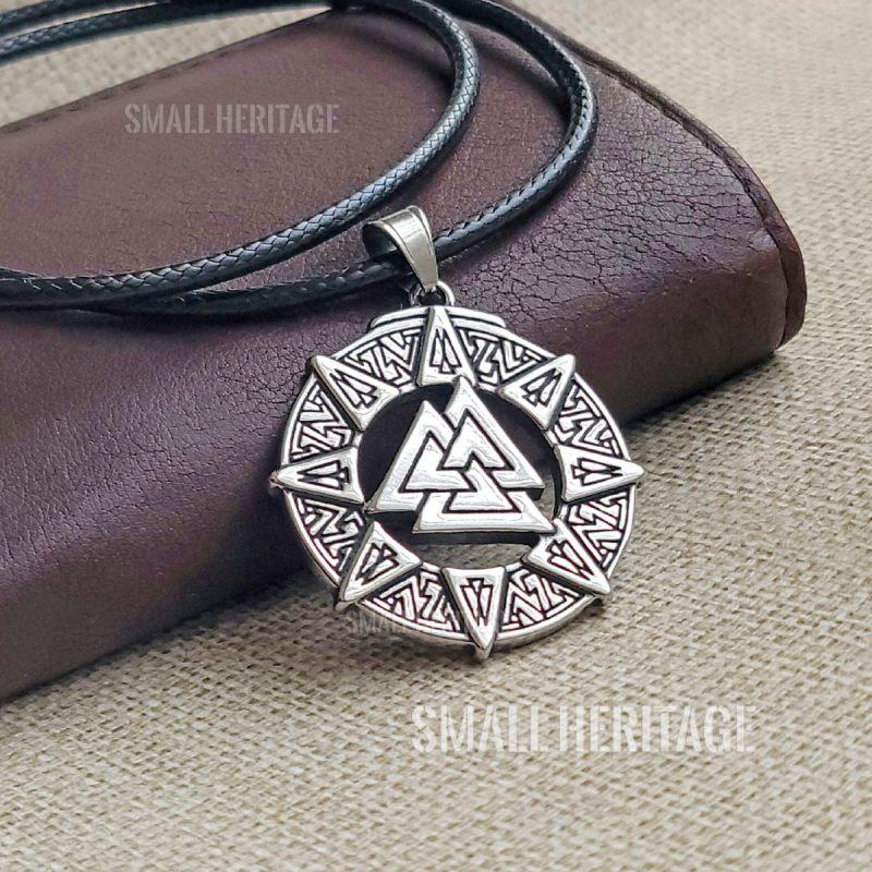 Viking Valknut Necklace Stainless Steel Norse Amulet