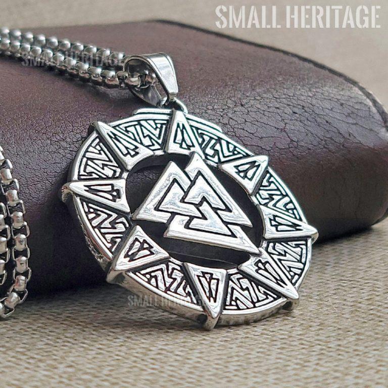 Viking Valknut Necklace Stainless Steel Norse Amulet
