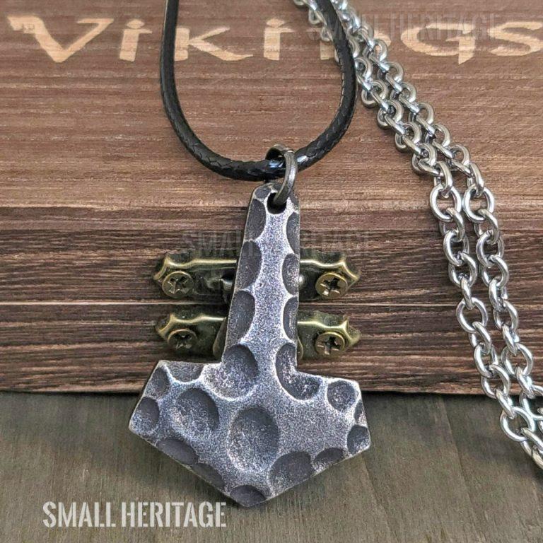 Viking Stainless Steel Mjolnir Necklace Norse Hammer Pendant
