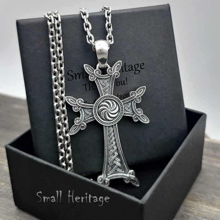 Eternity Cross Necklace Armenian Pendant 925 Sterling Silver