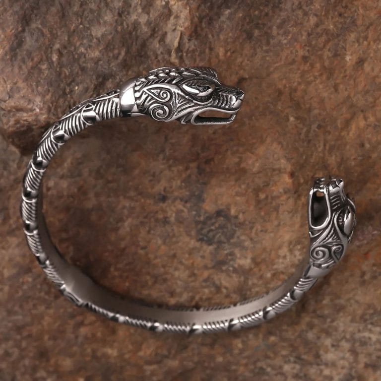 Jormungandr Bracelet Large Viking Dragon Fits 7-9 inch Wrists